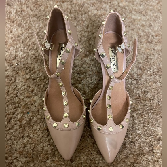 Halogen | Shoes | Halogen Stud Pumps Heels Size Nude 55 | Poshmark